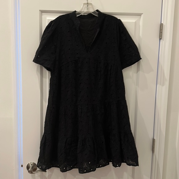 Dresses | Black Eyelet Midi Dress | Poshmark